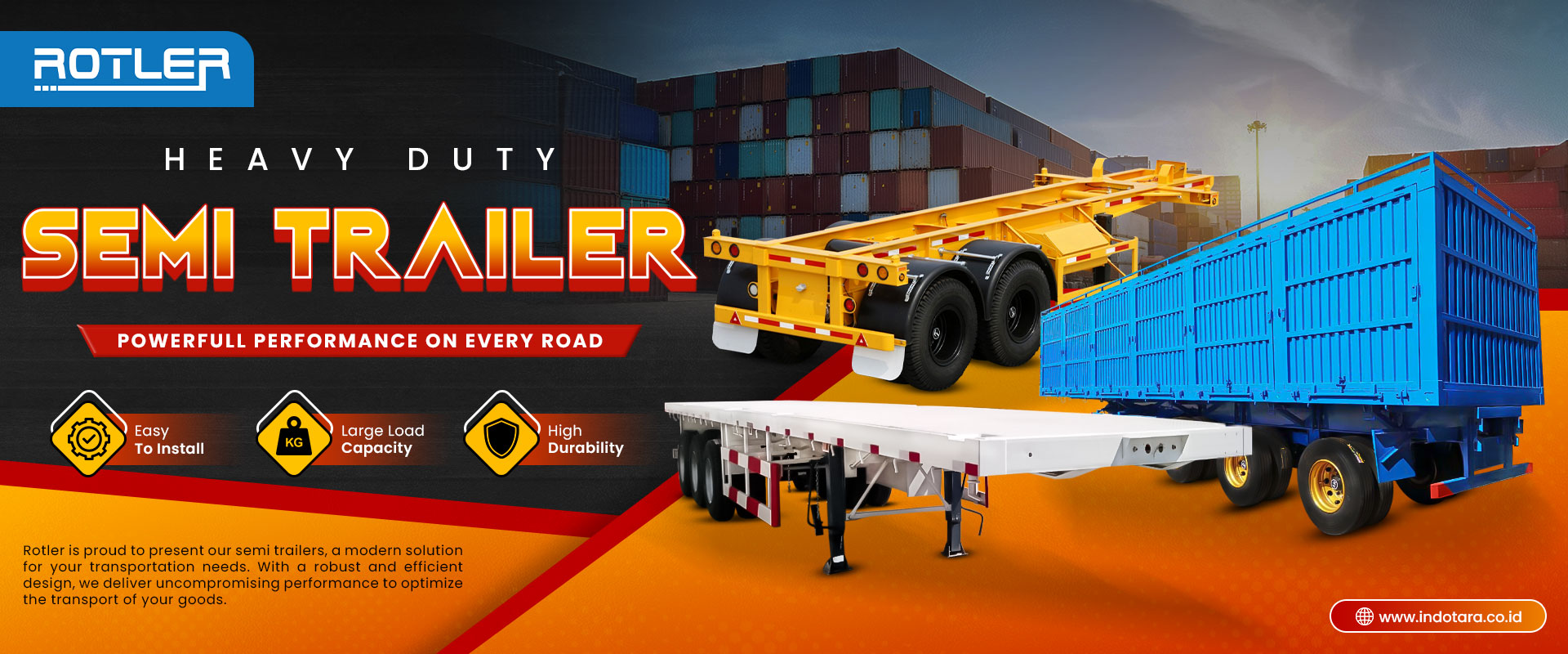 Jual Rotler semi trailer, semi trailer Truck, Semi Trailer Side Tipper ...